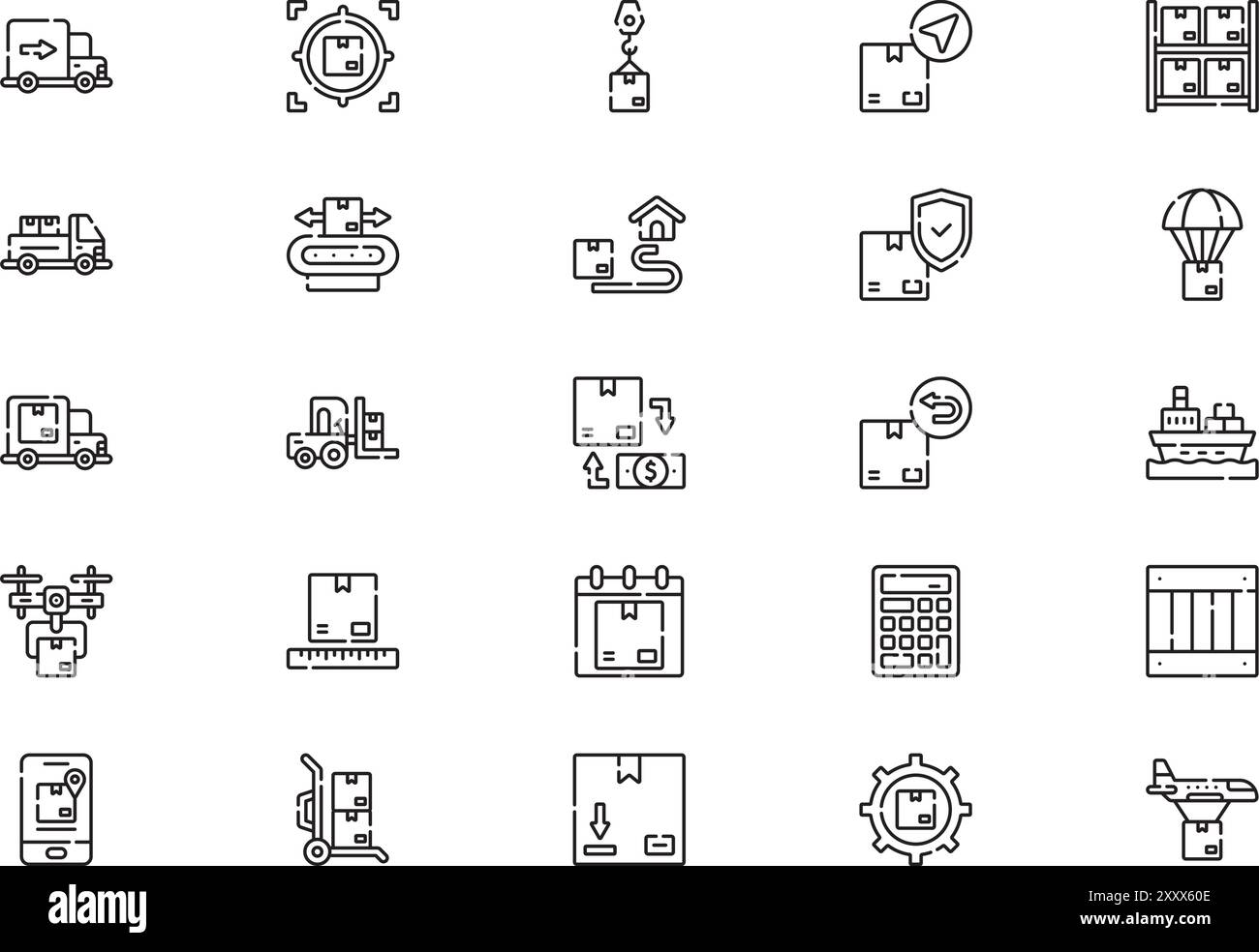 Logistics icons collection is a vector illustration with editable ...