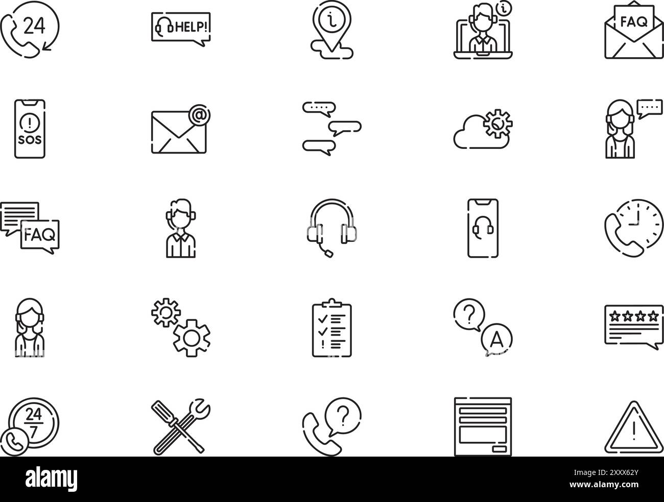 Tech support icons collection is a vector illustration with editable ...