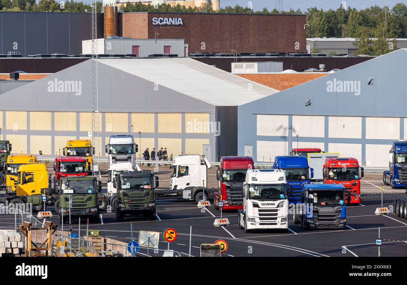 Scania AB In Södertälje, Sweden. Scania AB, stylised SCANIA in its ...