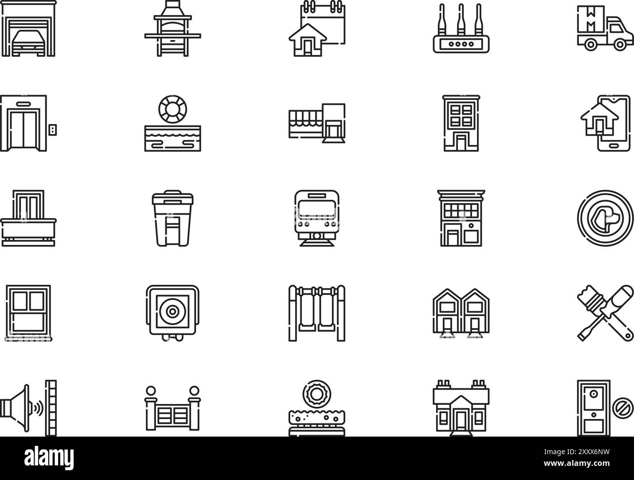 House rental icons collection is a vector illustration with editable ...