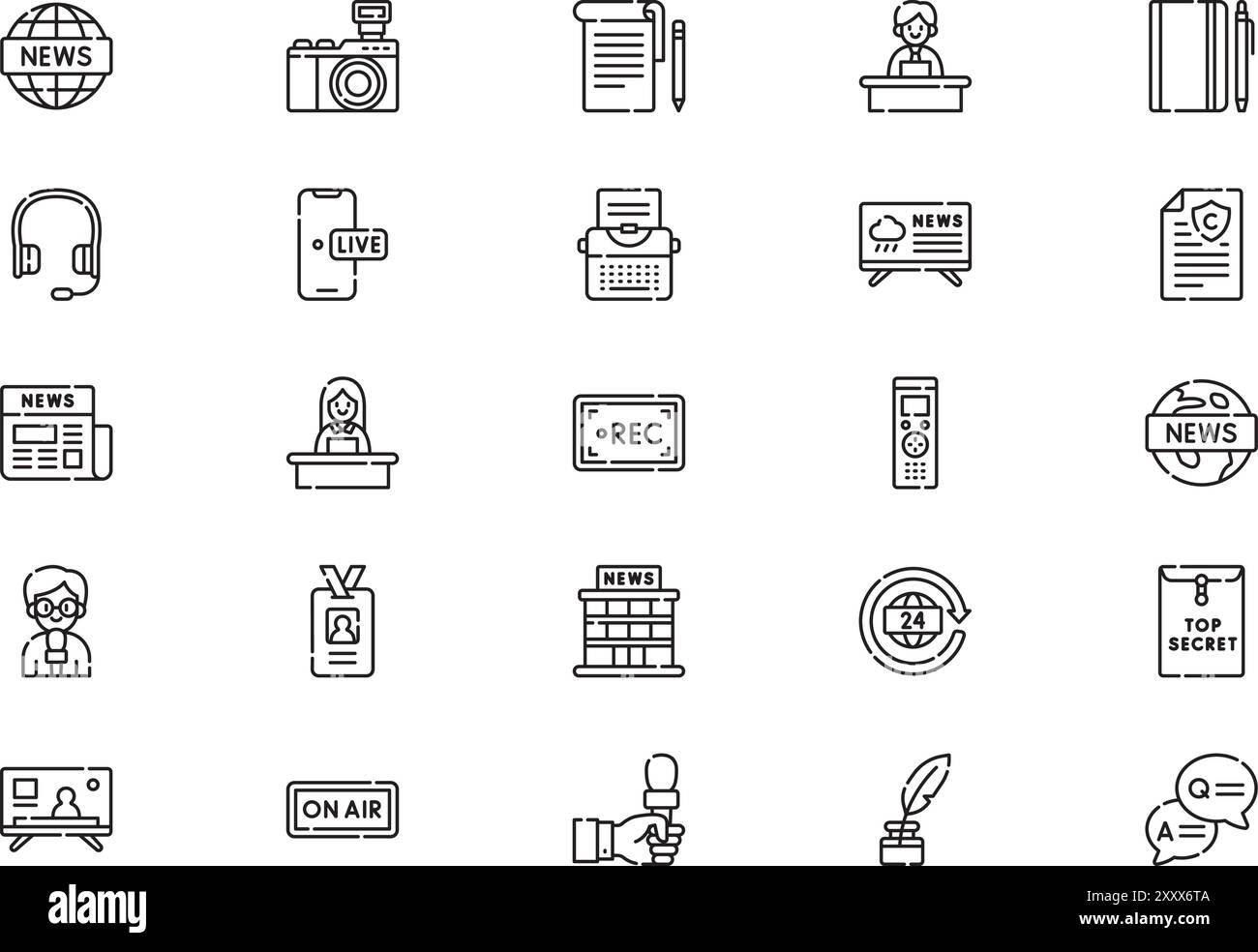 Journalism icons collection is a vector illustration with editable stroke Stock Vector Image ...