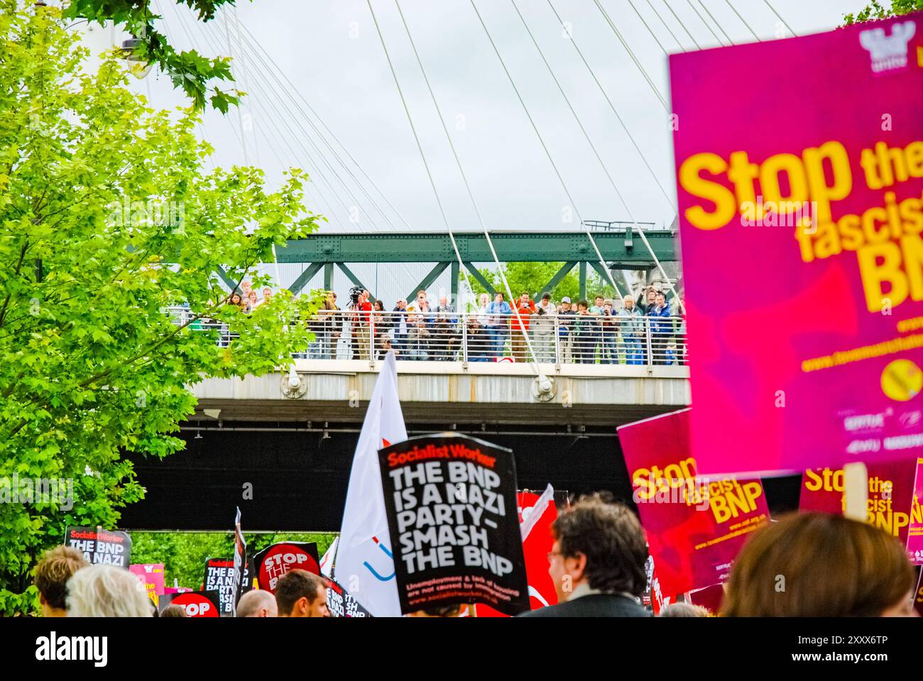 Picture from a march against the British National Party, BNP, held in ...