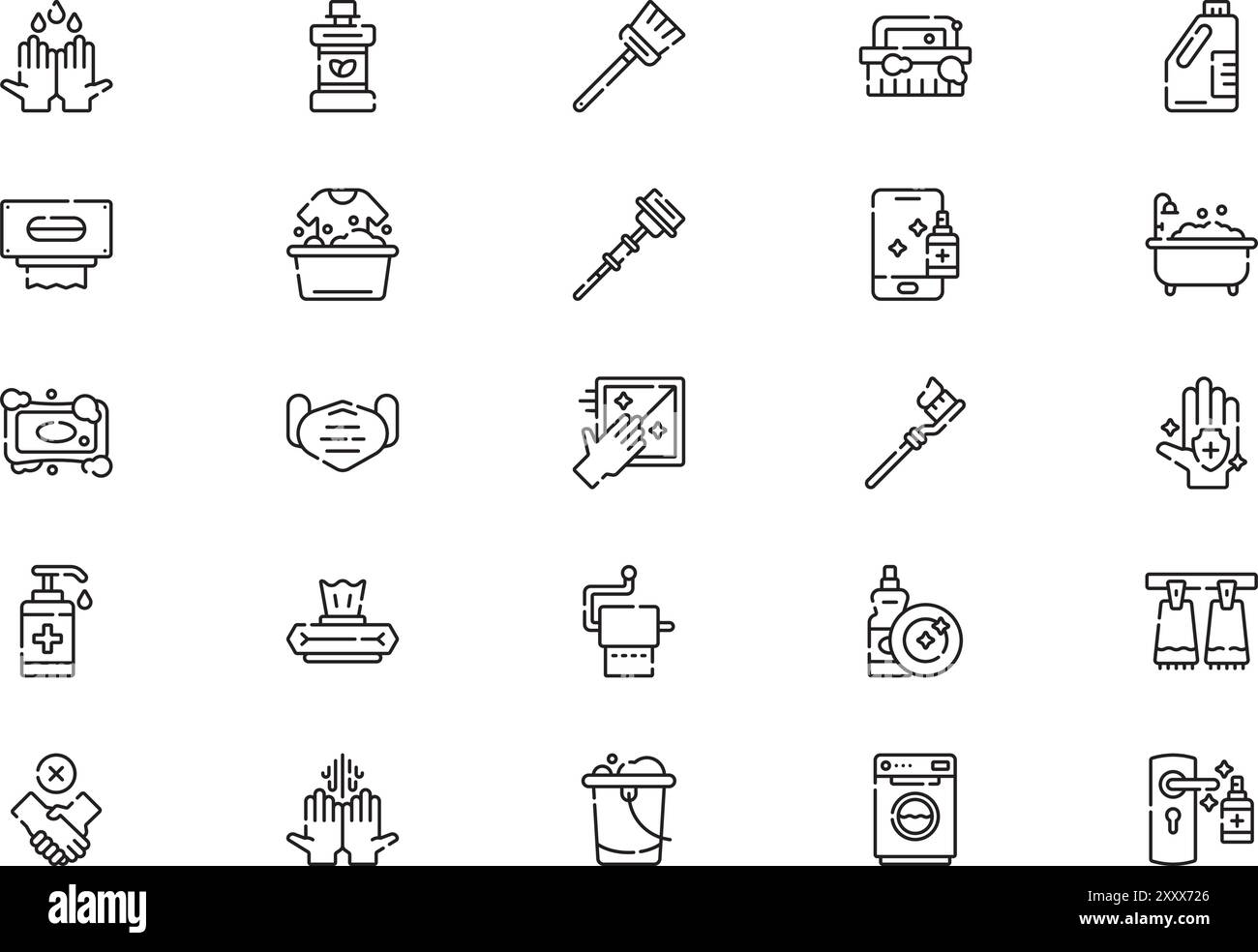 Hygiene and disinfection icons collection is a vector illustration with ...