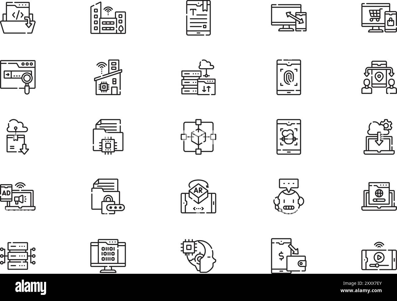 Digitalisation icons collection is a vector illustration with editable ...