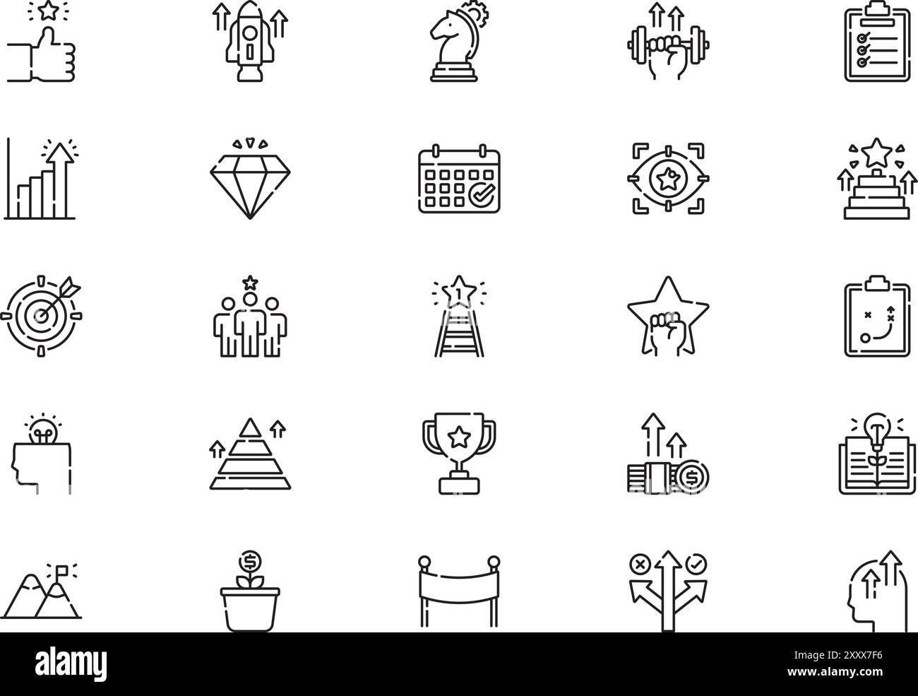 Motivation icons collection is a vector illustration with editable ...