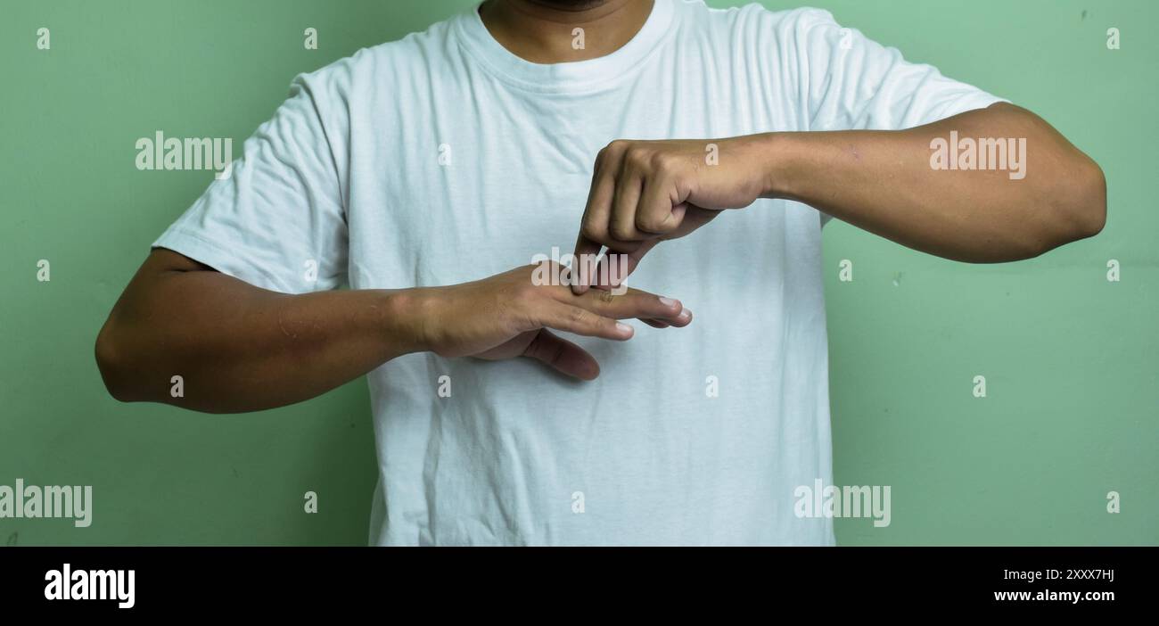 Hearing impaired people showing word hi-res stock photography and ...