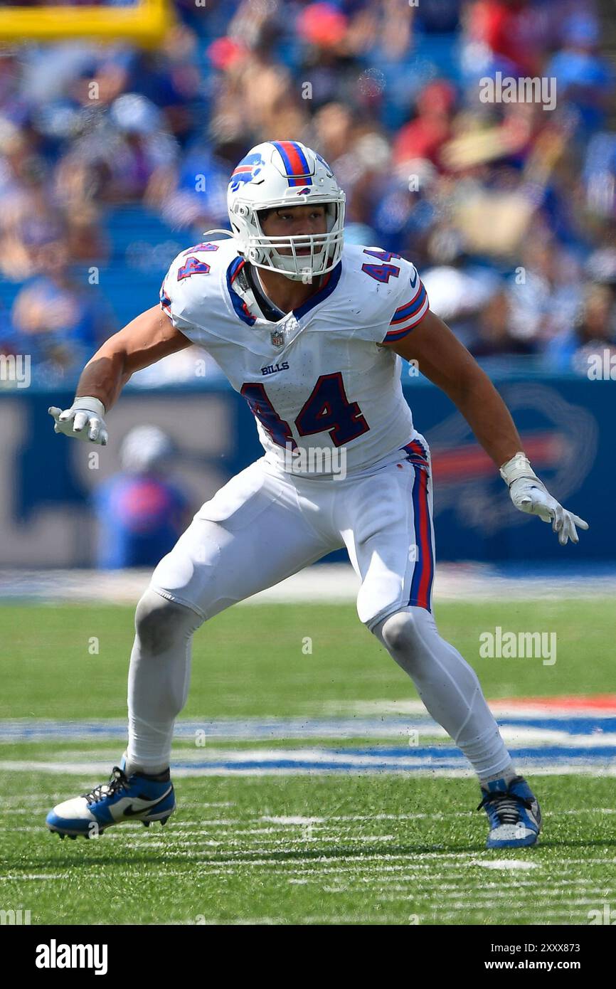 Buffalo Bills linebacker Joe Andreessen (44) runs on the field during ...