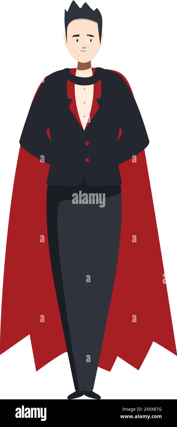 Illustration of a confident man wearing a dracula costume for halloween ...