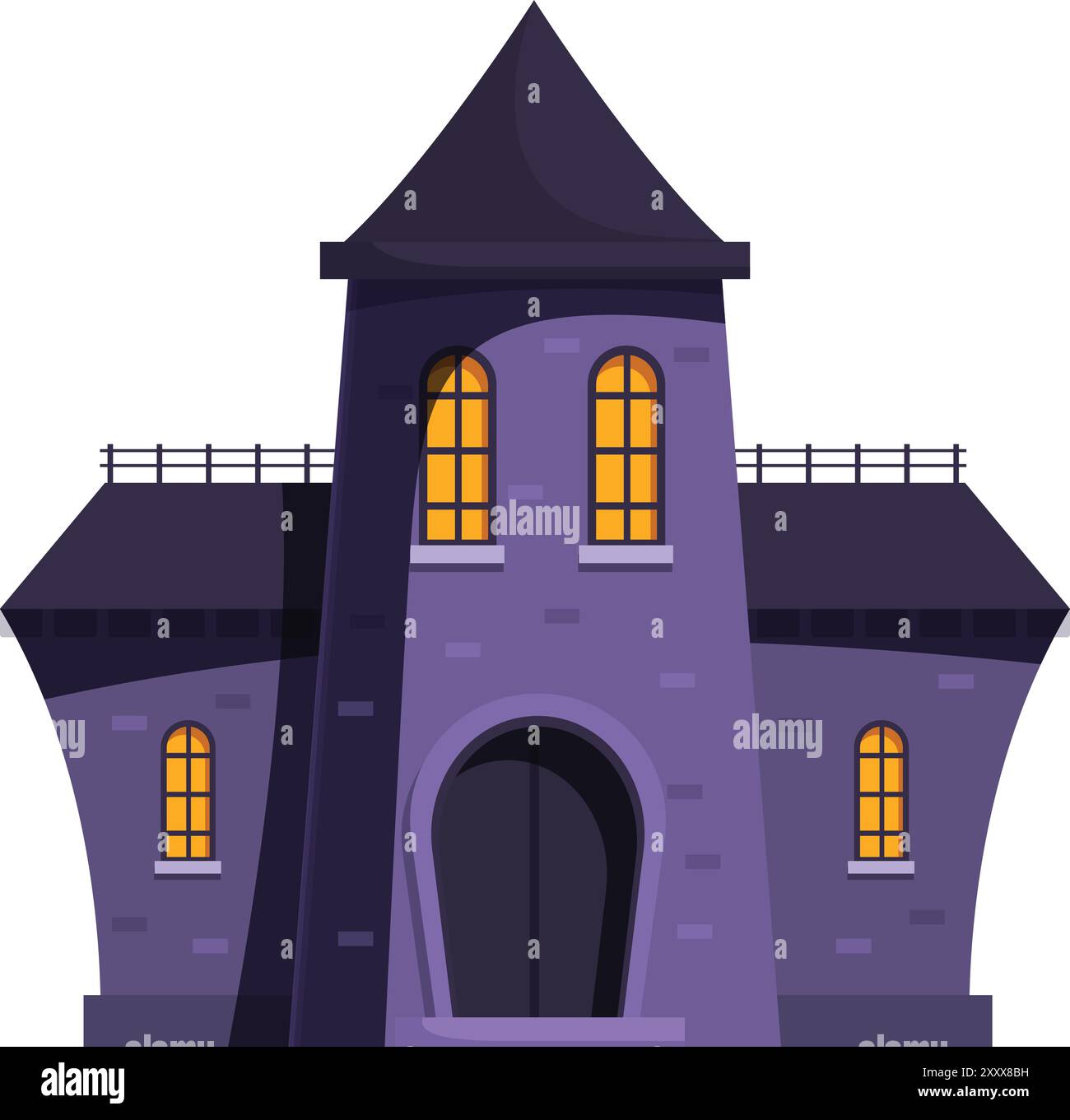 Spooky haunted house with glowing windows is perfect for halloween ...