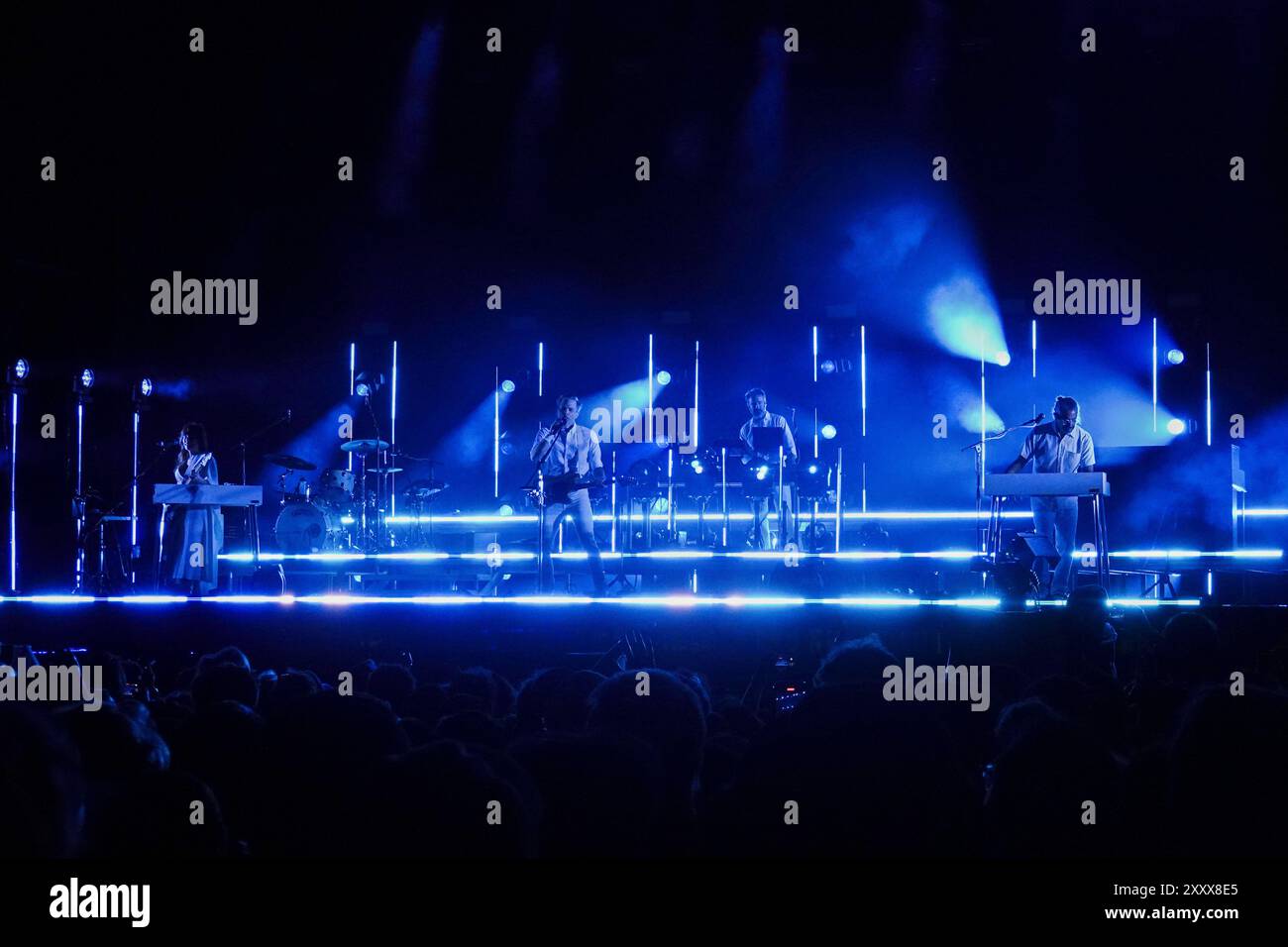 The Postal Service band performing in London at the All Points East ...