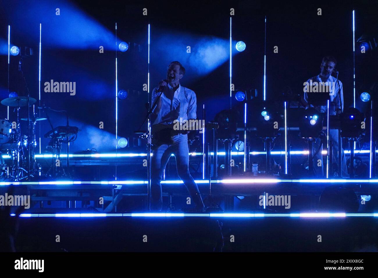 The Postal Service band performing in London at the All Points East ...