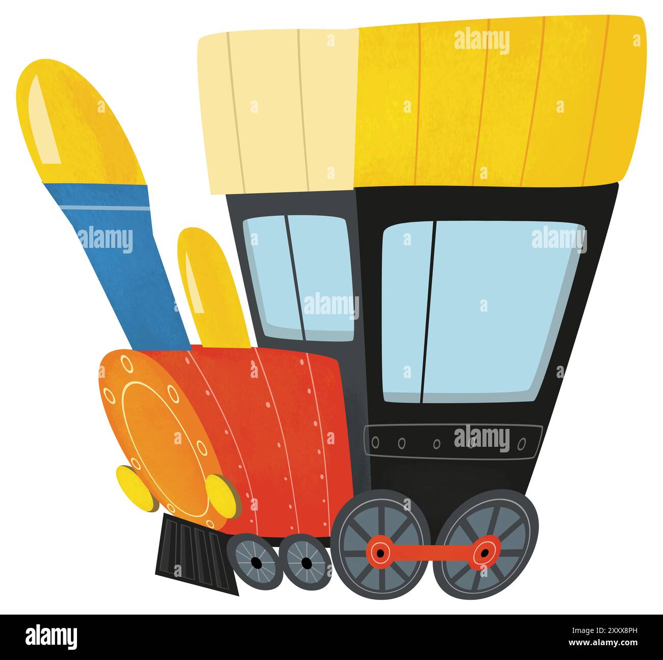 Cartoon funny looking steam train locomotive vehicle transportation ...