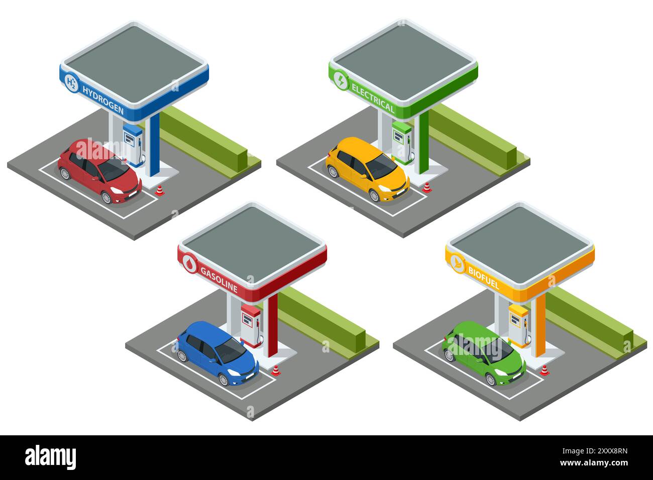 Isometric Hydrogen fuel powered transport. Hydrogen, Electrical ...