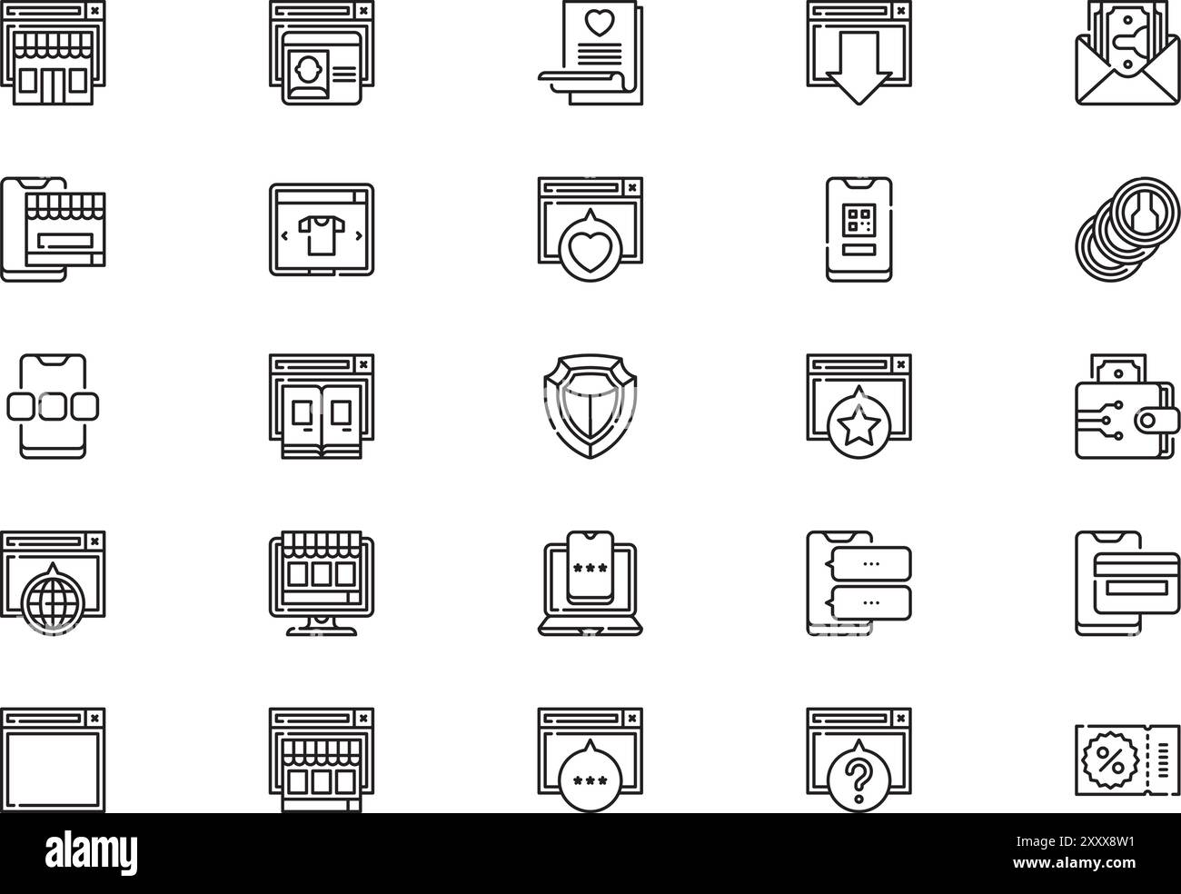 Web store icons collection is a vector illustration with editable ...