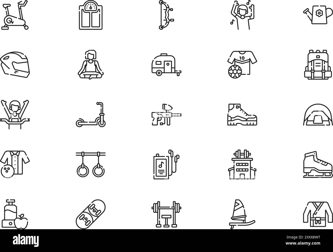 Active lifestyle icons collection is a vector illustration with ...