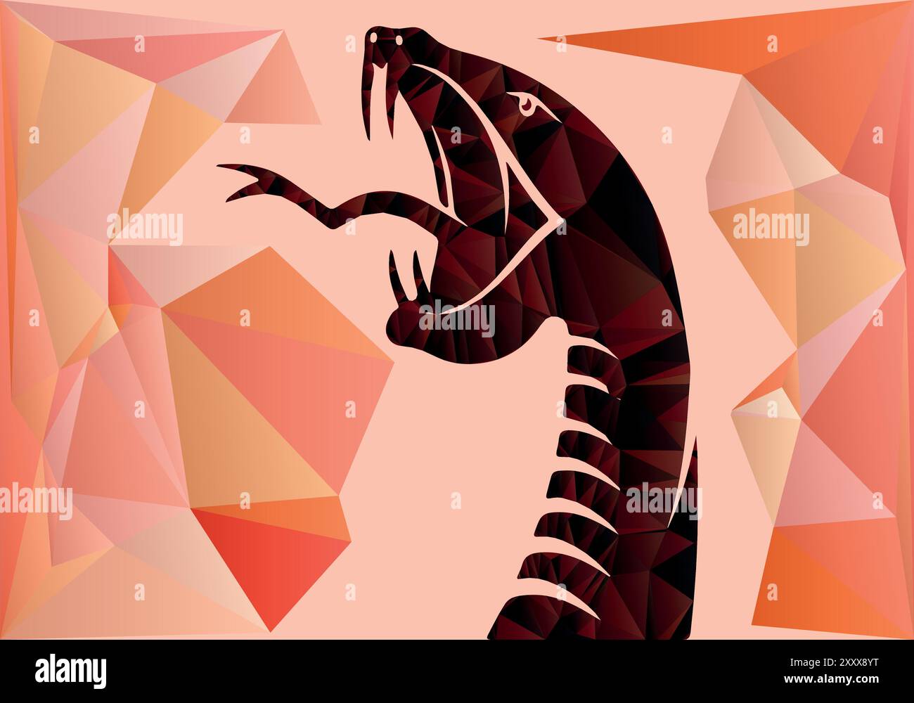 low poly modern triangular wild snake abstract polygon background Stock ...