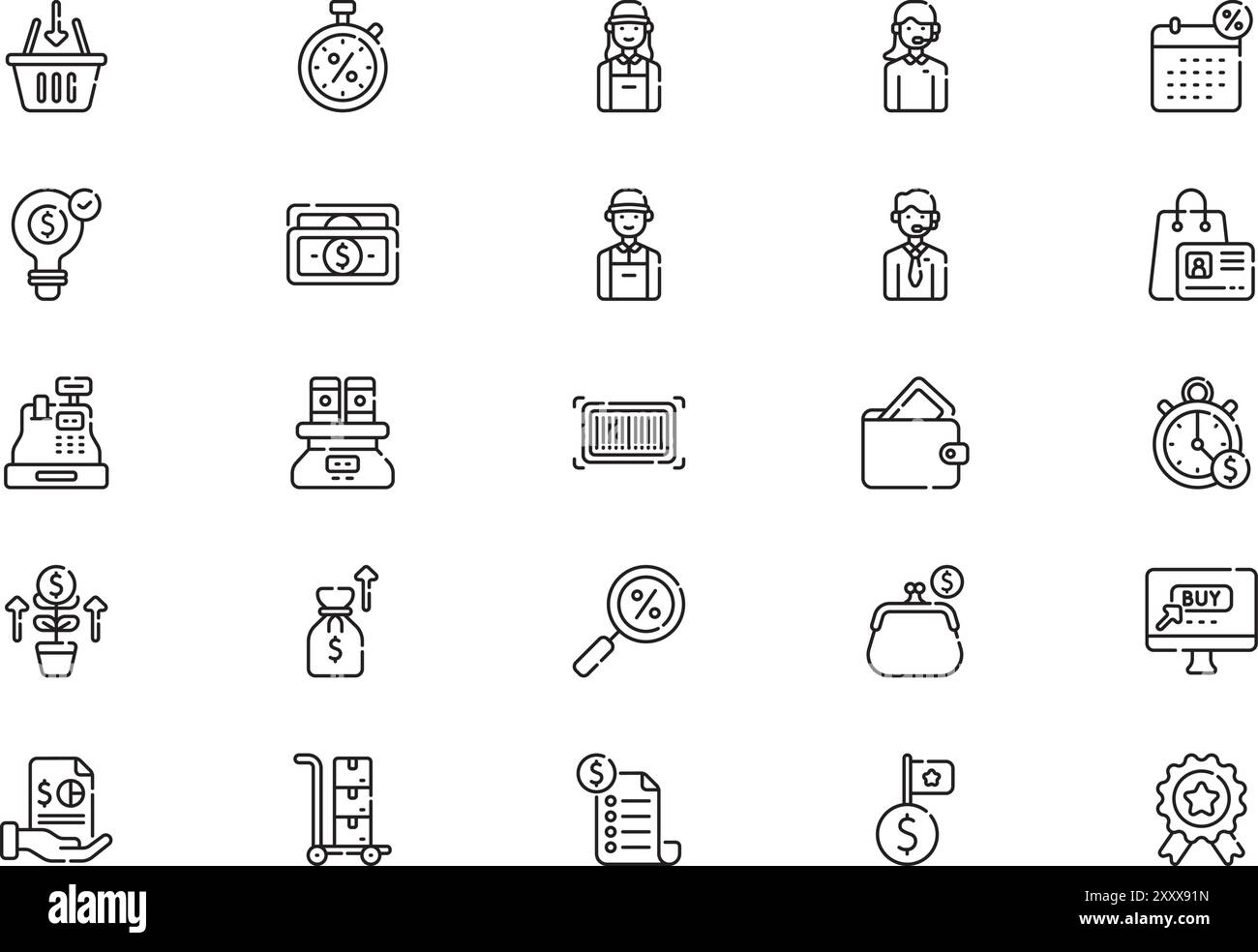 Sales icons collection is a vector illustration with editable stroke ...