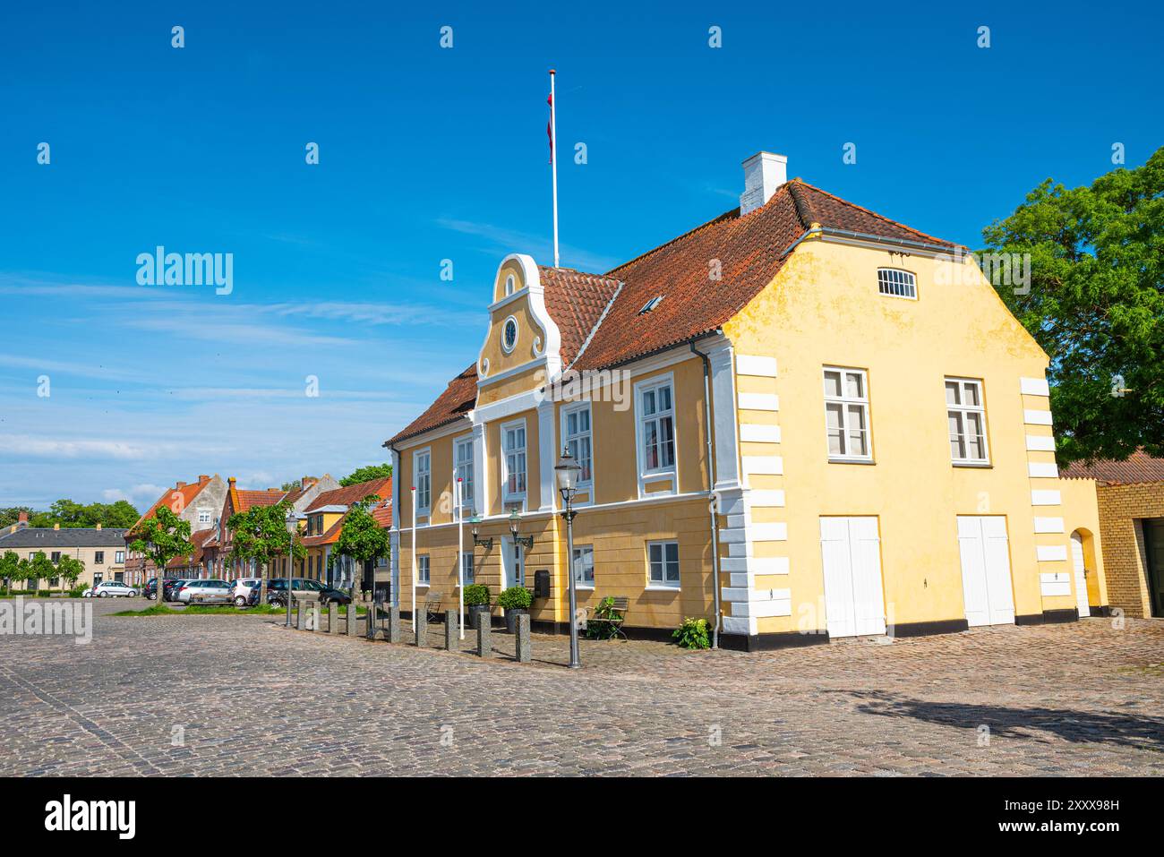 Beautiful buildings in town of Praesto in Denmark Stock Photo - Alamy