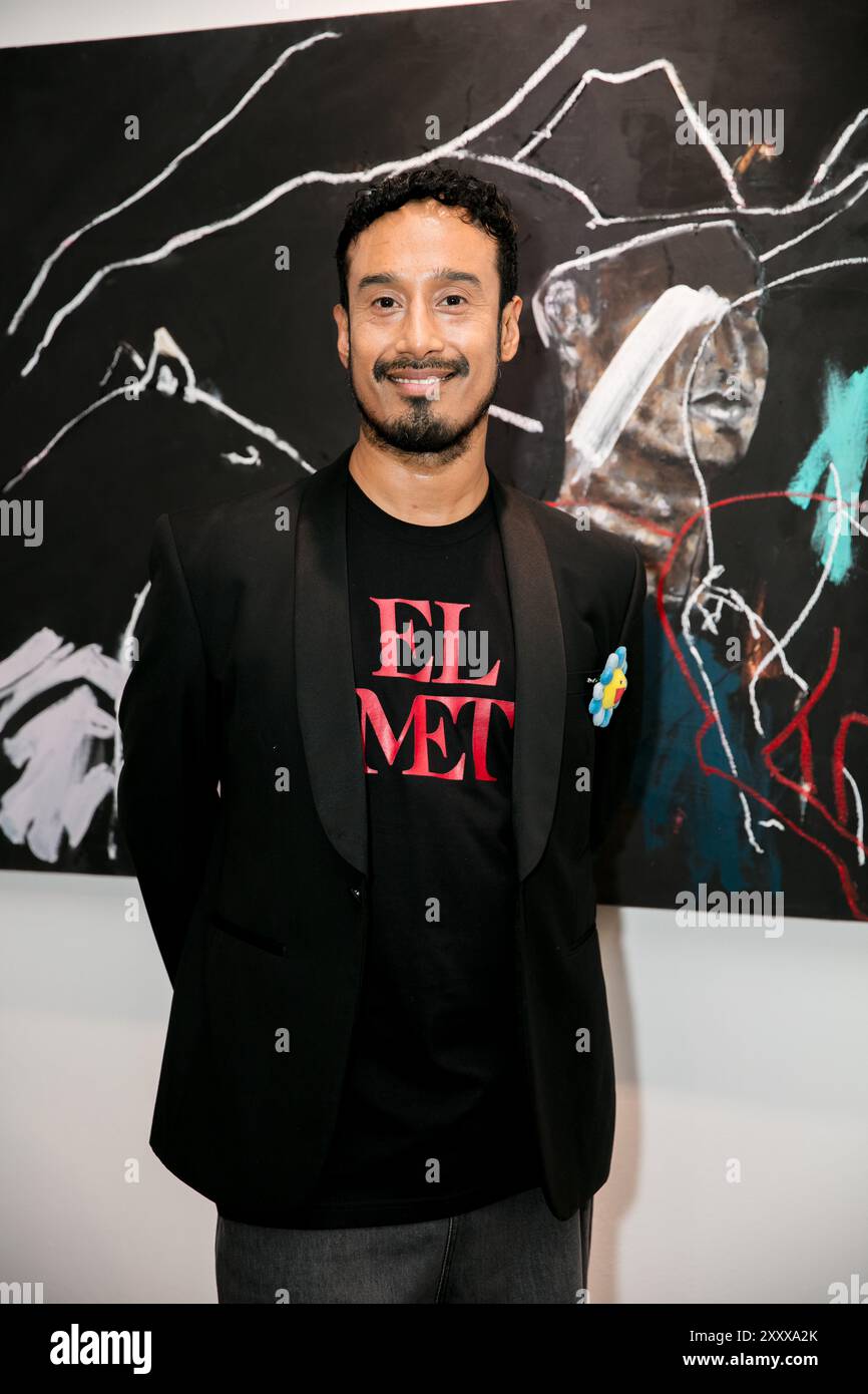 Steve Galindo Art Curator at the LA GENTE DE SANTA MONICA Art Exhibit ...