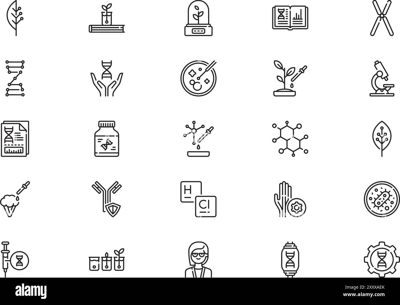 Biotechnology icons collection is a vector illustration with editable ...