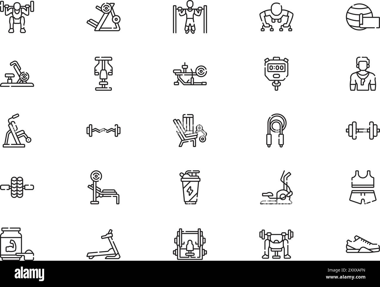 Gym icons collection is a vector illustration with editable stroke Stock Vector Image & Art - Alamy