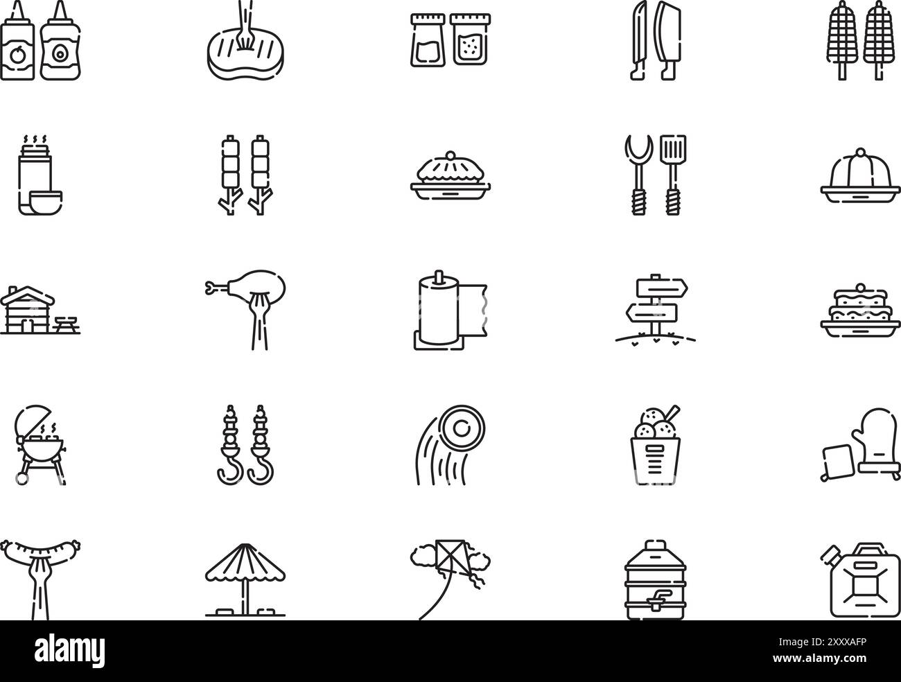 Picnic icons collection is a vector illustration with editable stroke ...