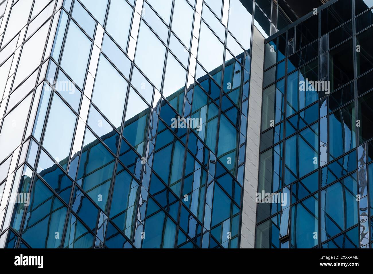 Brussels North district, Belgium, July 25, 2024 - Abstract blue ...
