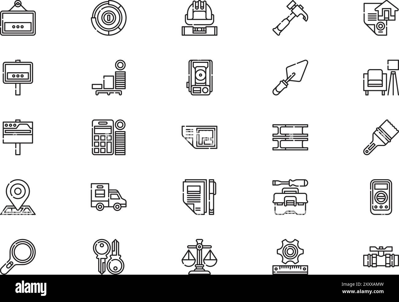 Property development icons collection is a vector illustration with ...