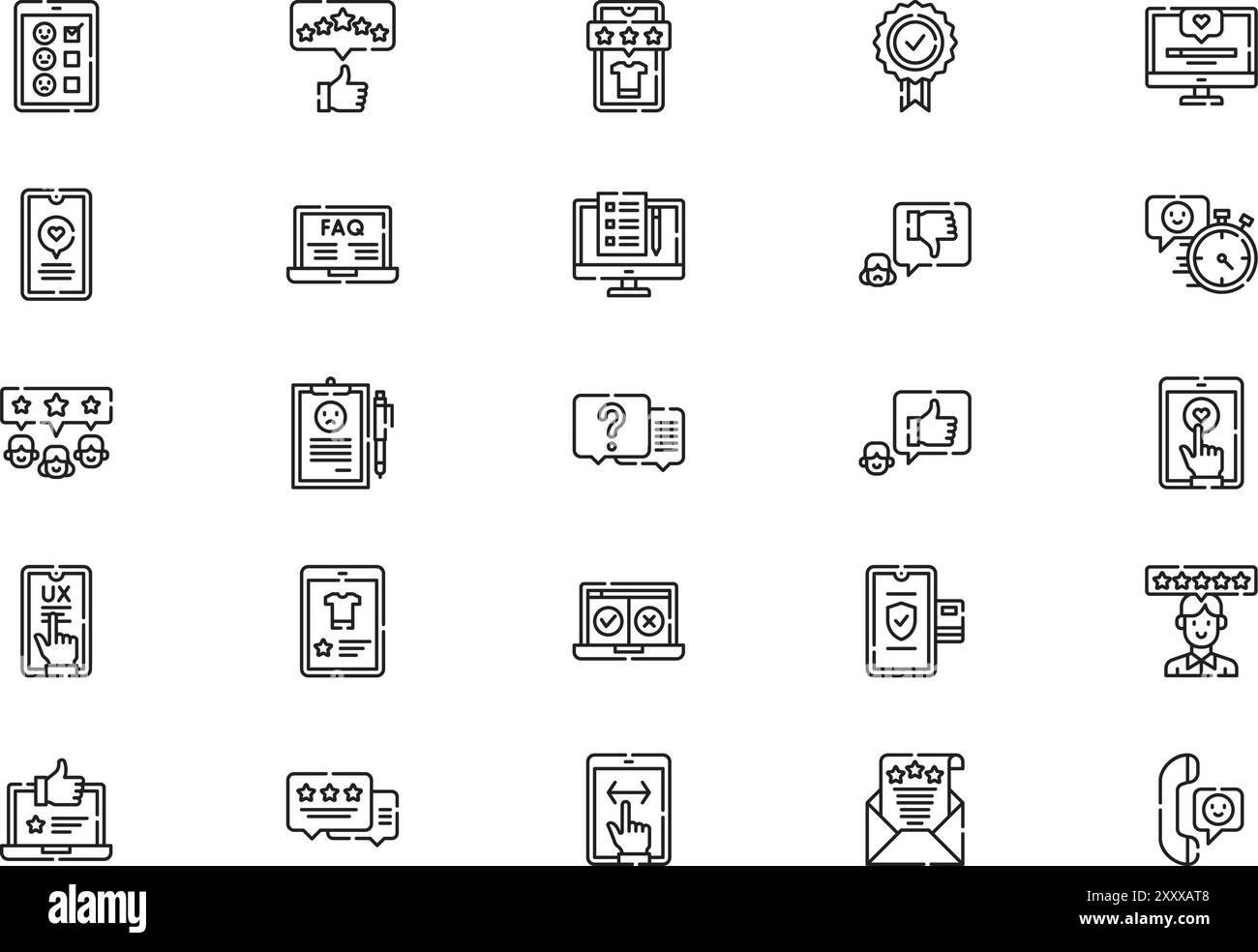 Customer experience icons collection is a vector illustration with ...
