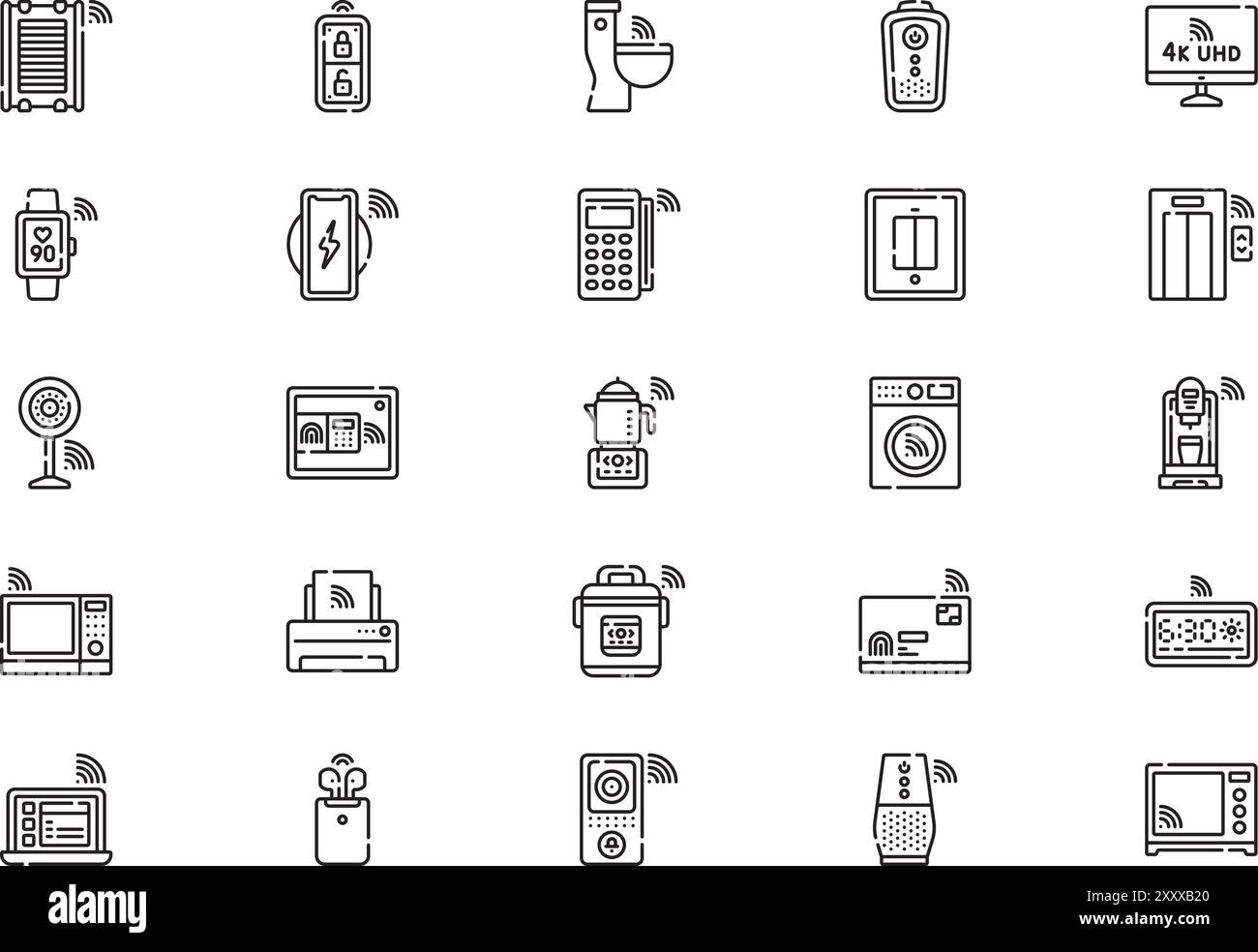 Wireless technology icons collection is a vector illustration with ...