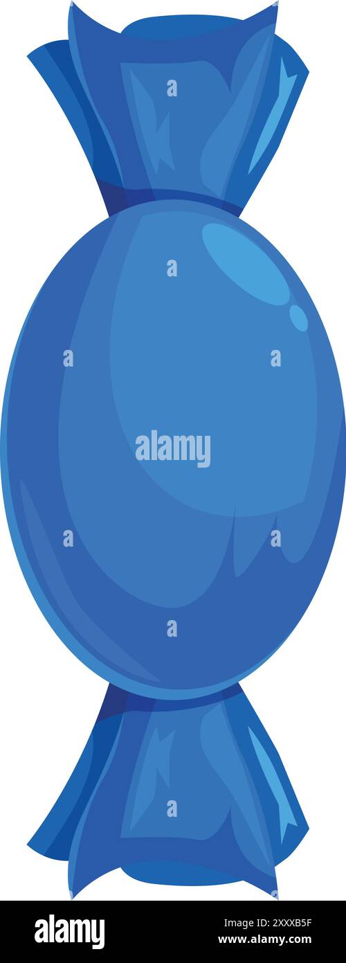 Blue hard candy wrapped in foil, illustrating the concept of sweetness ...