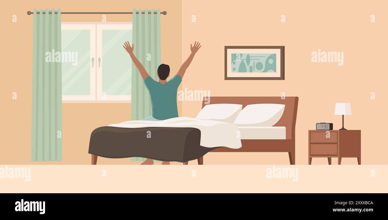 Wellbeing sunshine morning Stock Vector Images - Alamy