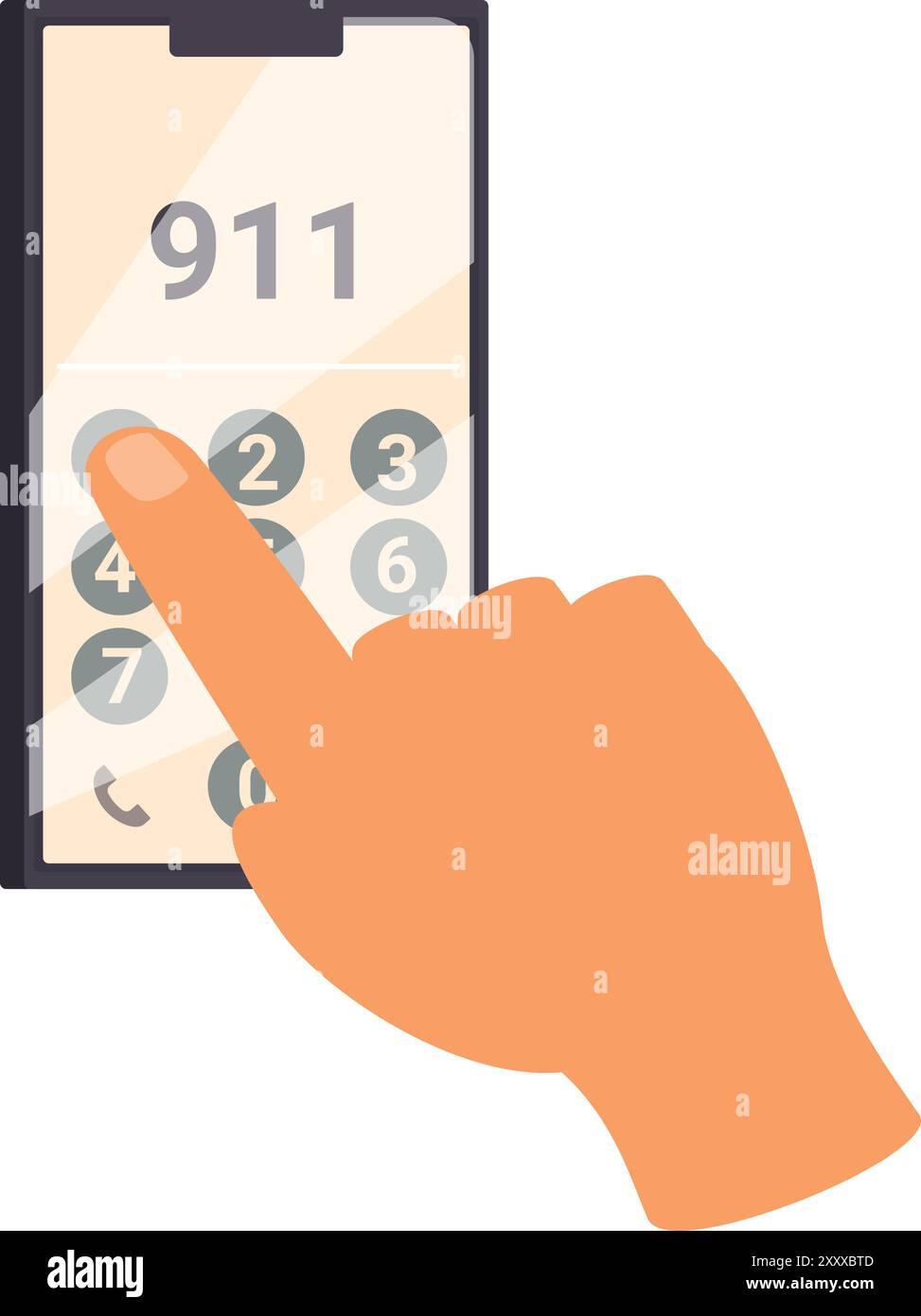 Hand is using a smartphone to dial the emergency number 911 Stock ...