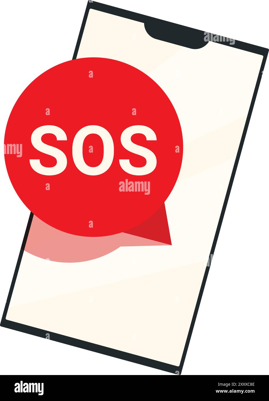 Smartphone is showing sos message for emergency call, help and ...
