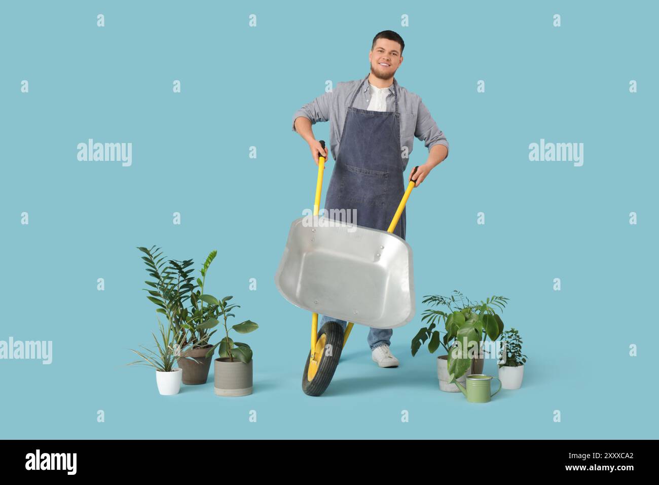 Man carrying pot plants hi-res stock photography and images - Alamy