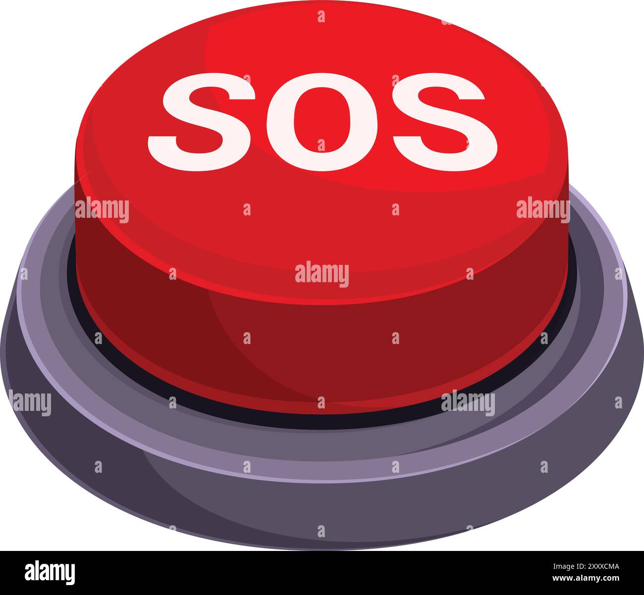 Large red emergency button with sos signal, ready to be pressed in case ...