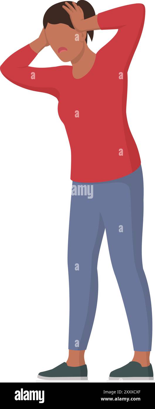 Full body woman screaming isolated Stock Vector Images - Alamy