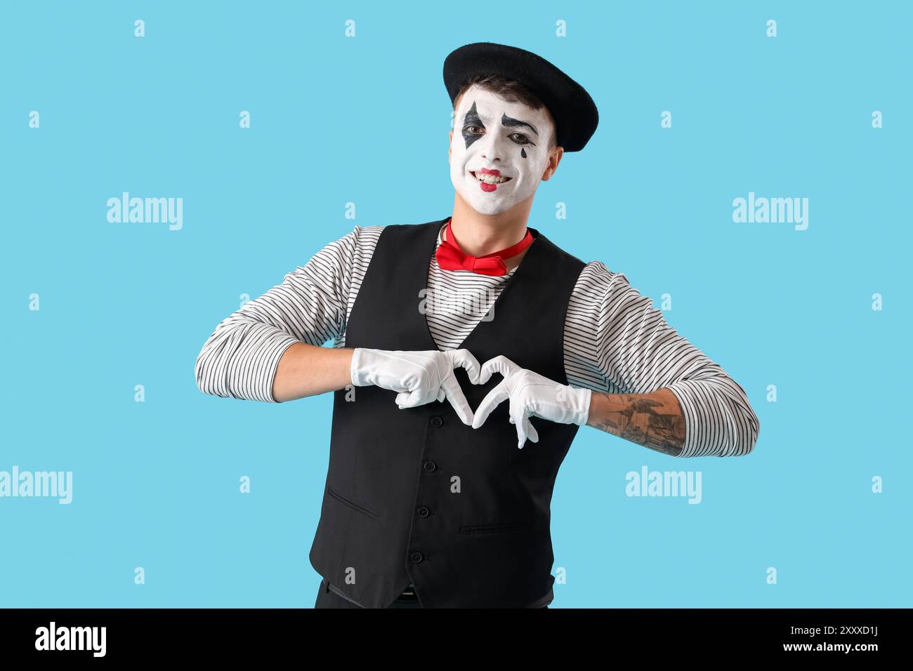 Hands play pantomime on blue hi-res stock photography and images - Alamy