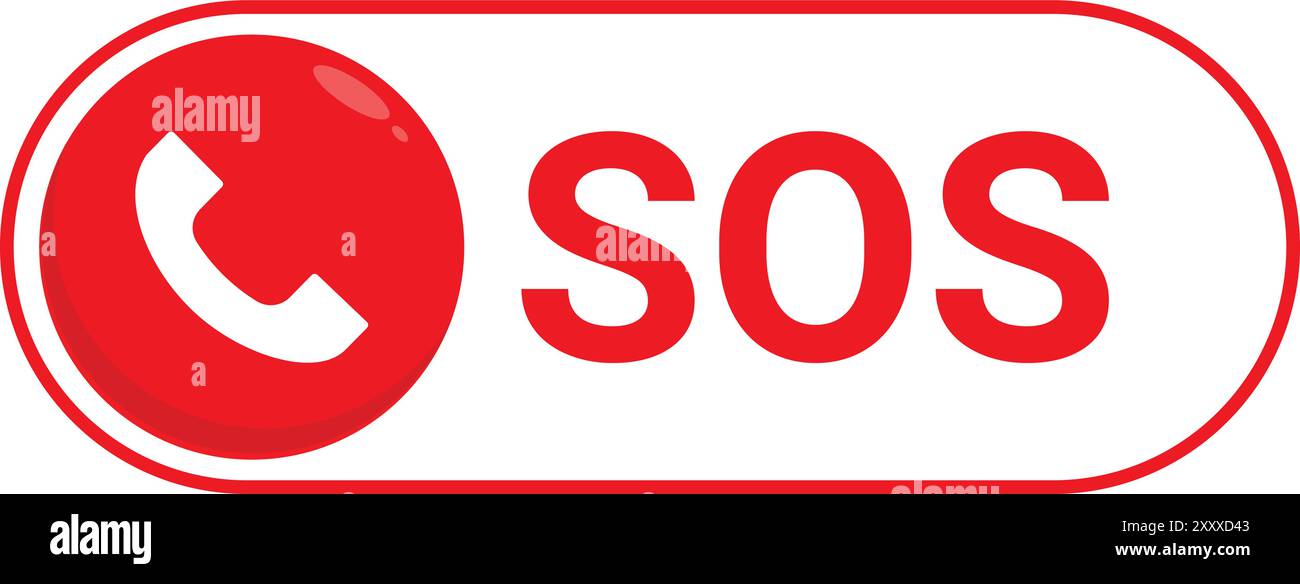Red emergency button with sos message for requesting help Stock Vector ...