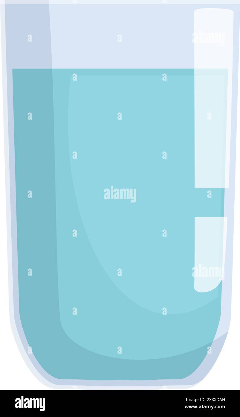 Tall glass containing water with measuring lines for recipes Stock ...