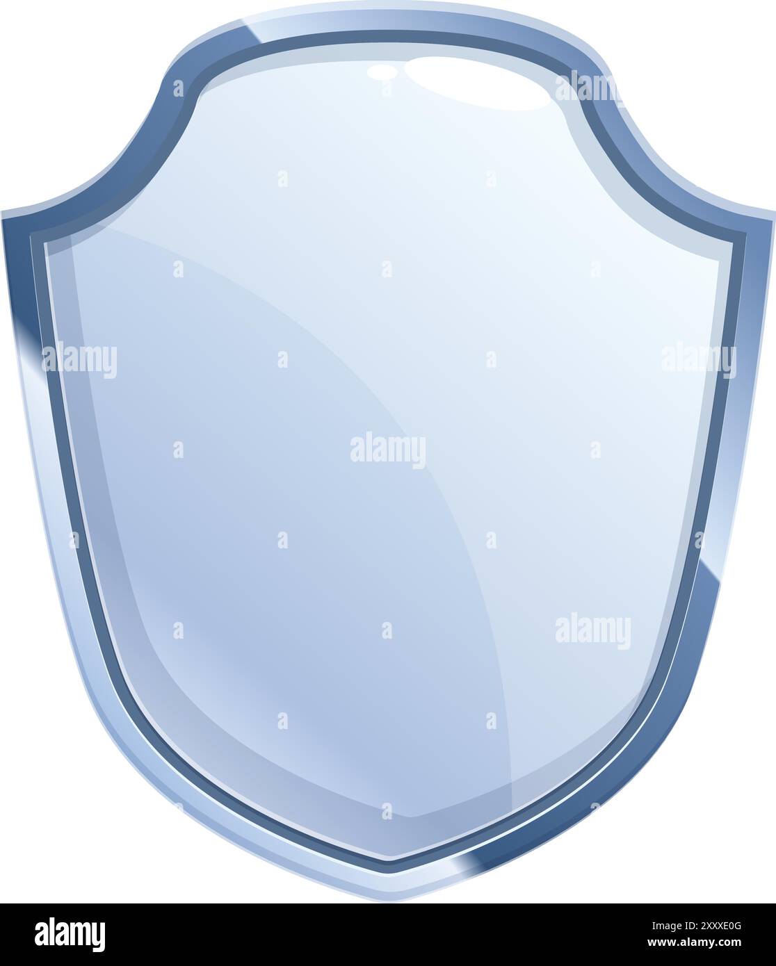Blank, shiny, chrome shield is providing protection and security Stock ...