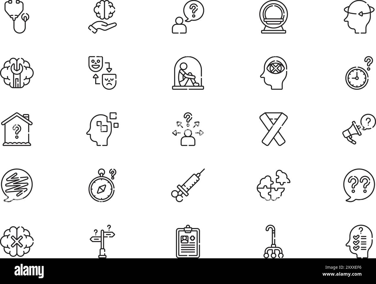 Alzheimer icons collection is a vector illustration with editable ...