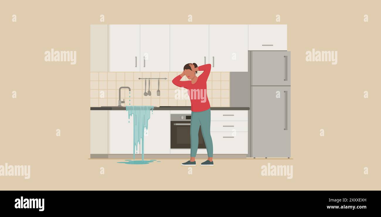 Flood damaged interior Stock Vector Images - Alamy