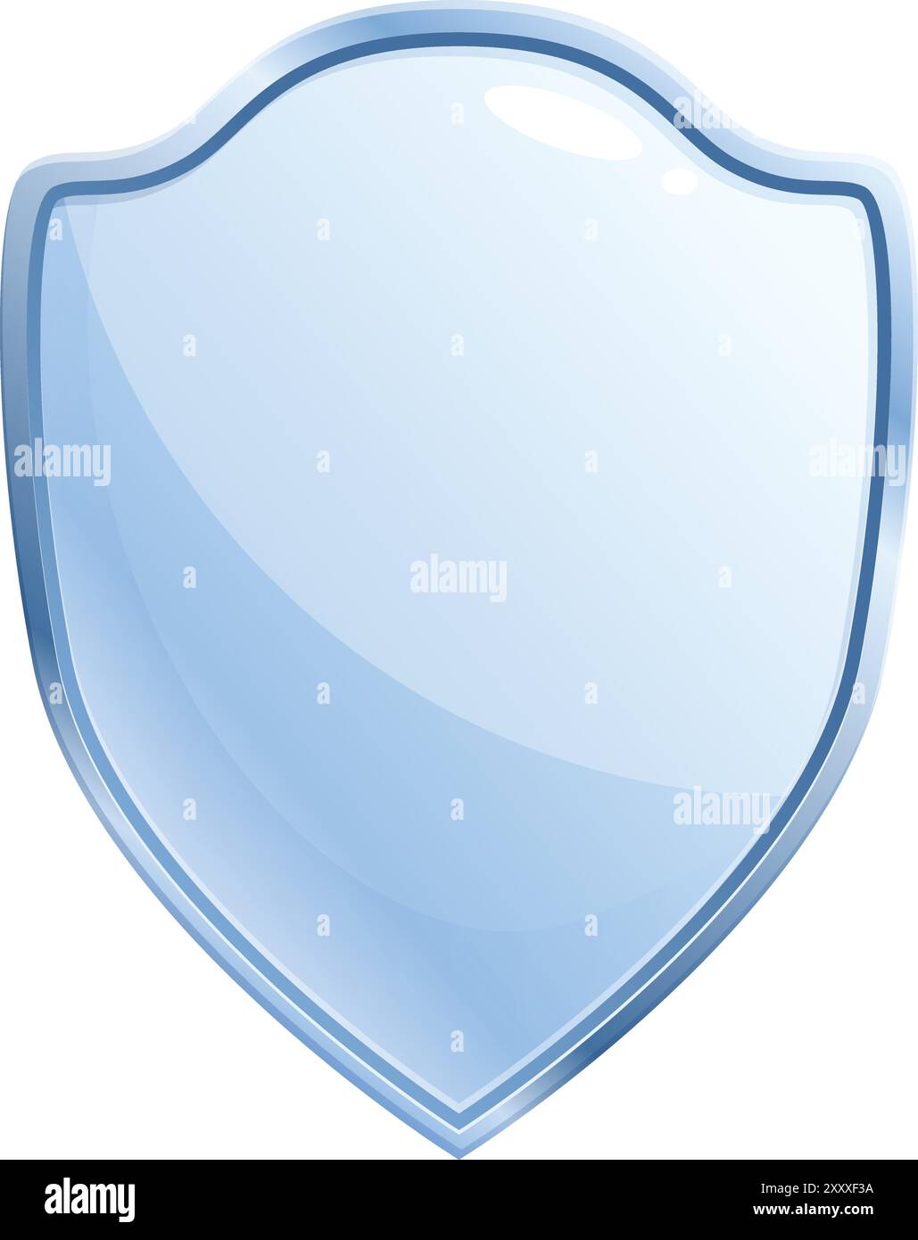 Blue glossy shield providing protection and security Stock Vector Image ...