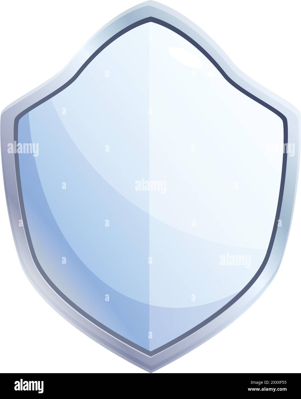 Blue shield with a silver frame is providing safety and security Stock ...