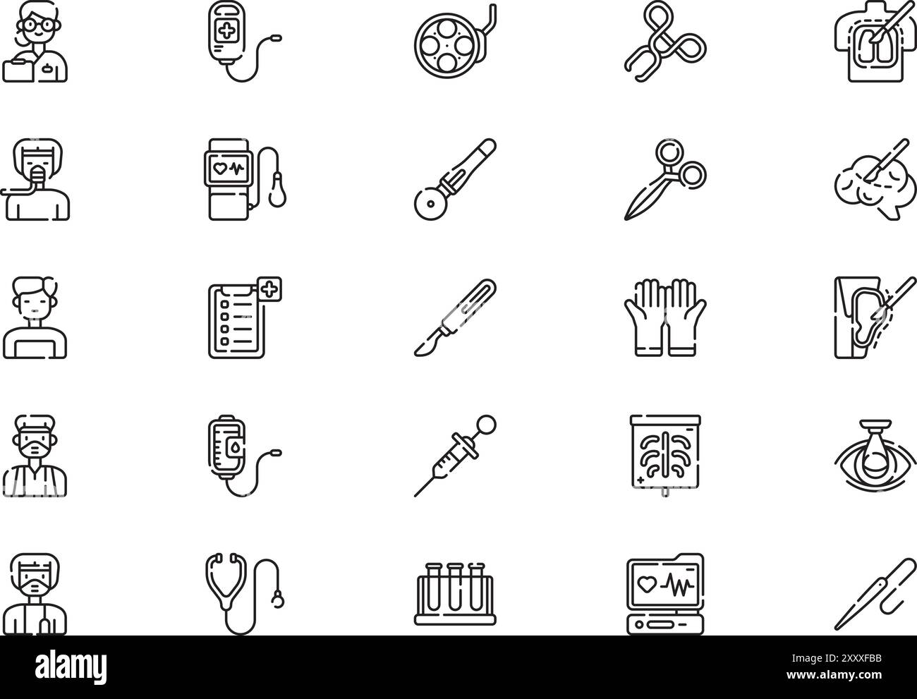 Surgery icons collection is a vector illustration with editable stroke ...