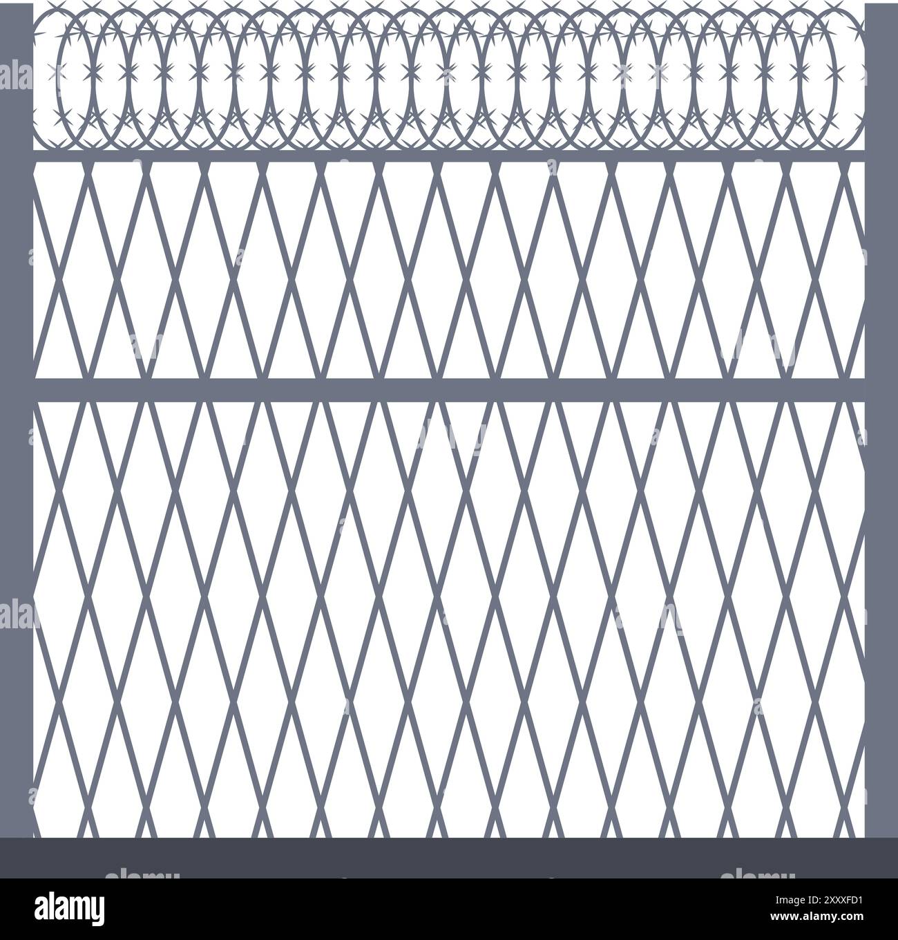 High security fence with barbed wire is preventing access Stock Vector ...
