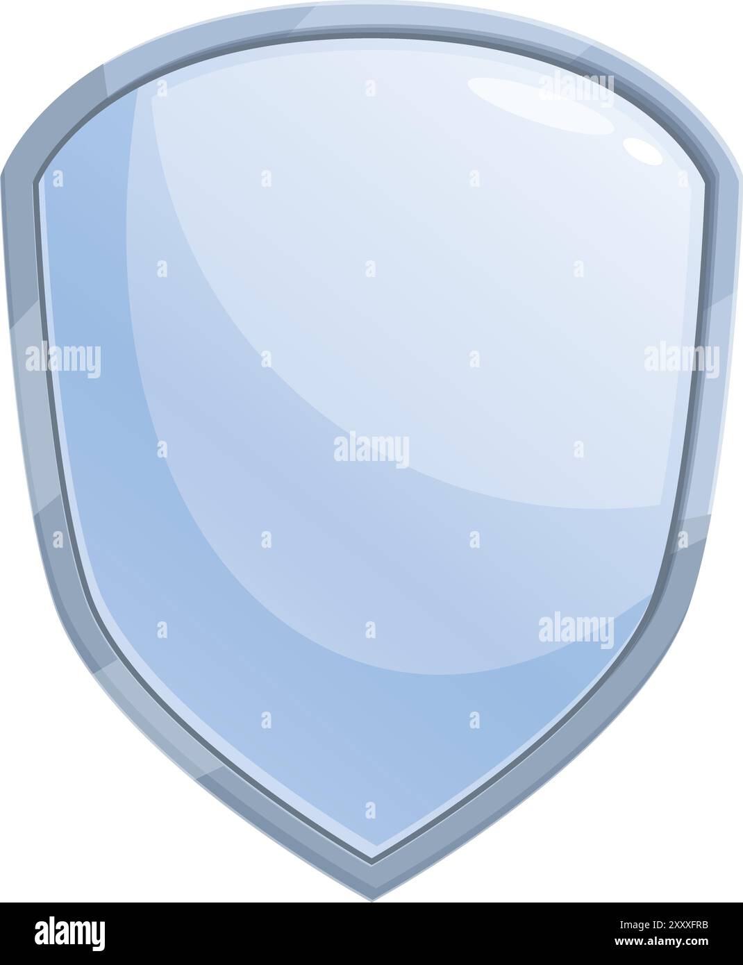 Blue shield with a metal frame is providing protection Stock Vector ...