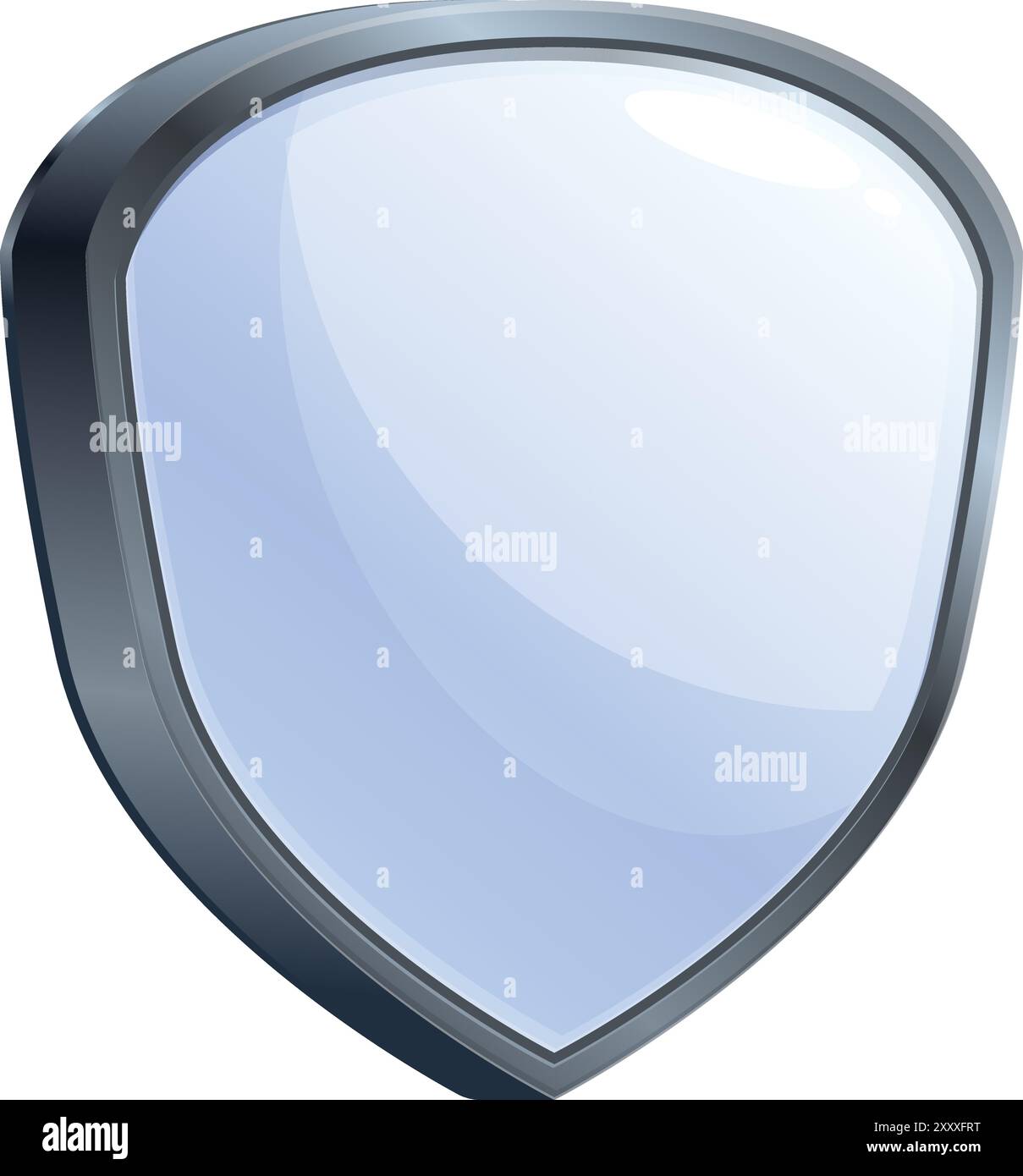 Blue glossy shield is standing up, providing safety and security Stock ...