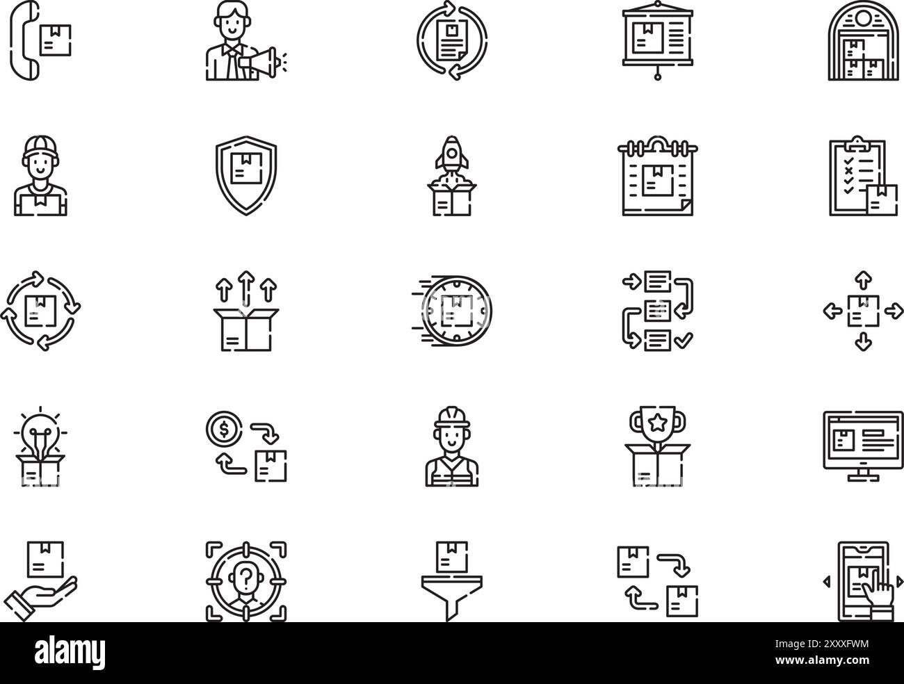 Product management icons collection is a vector illustration with ...